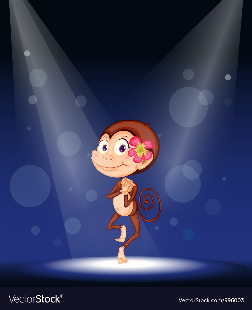 Monkey stage performance Royalty Free Vector Image
