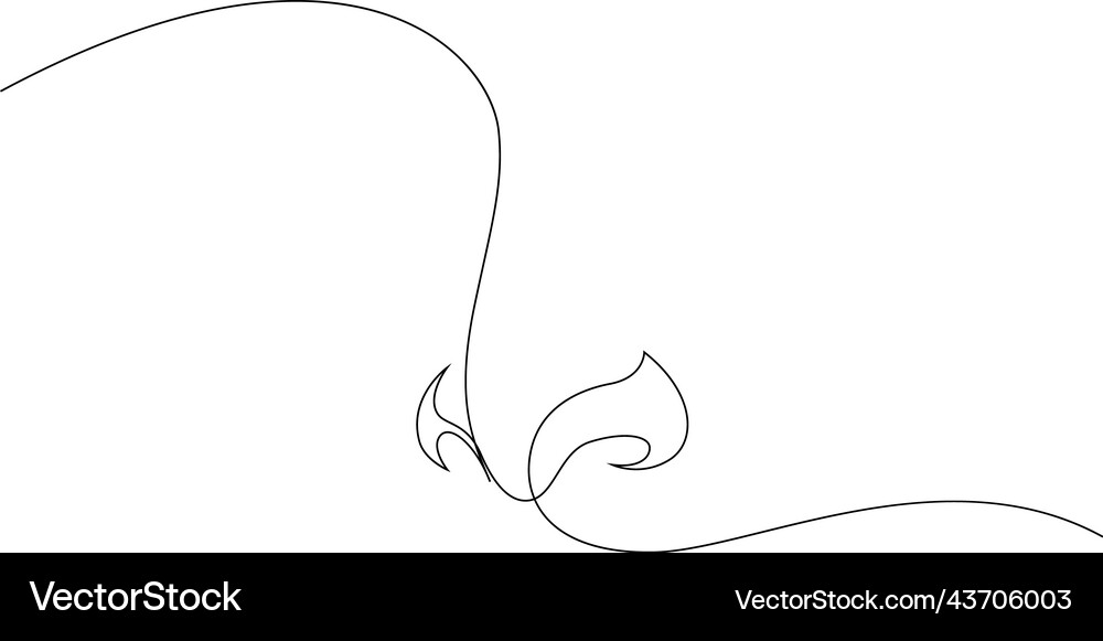 Nose one line drawing abstract minimal logo icon Vector Image