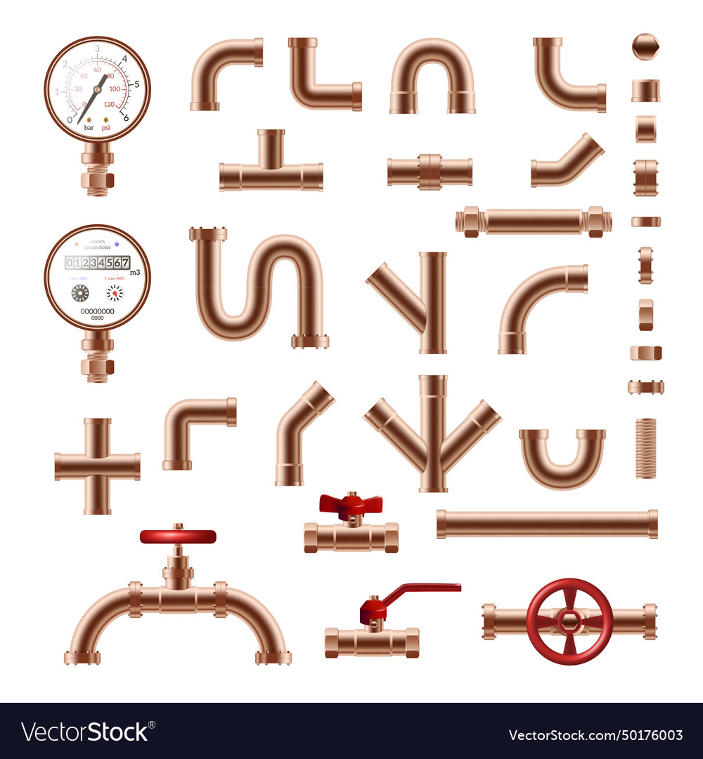 Pipeline realistic set Royalty Free Vector Image