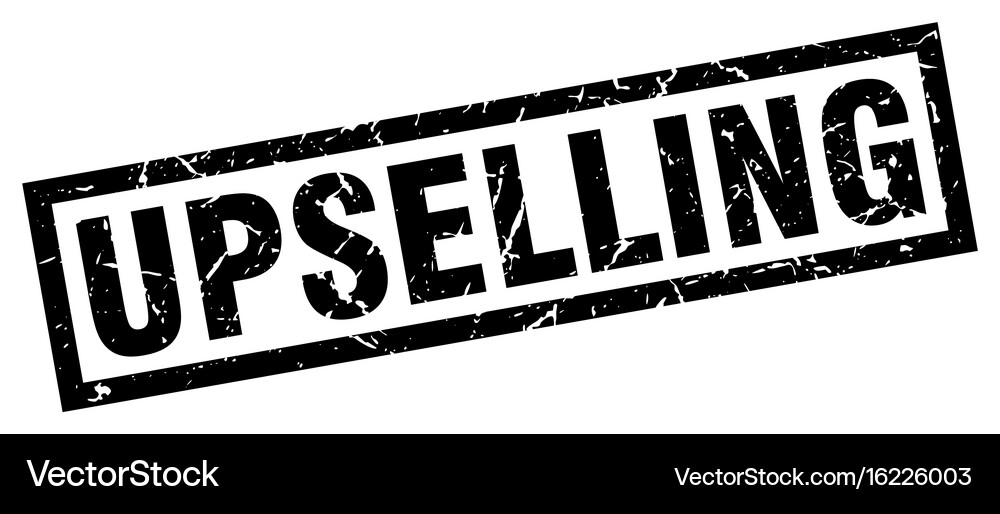 Square grunge black upselling stamp Royalty Free Vector
