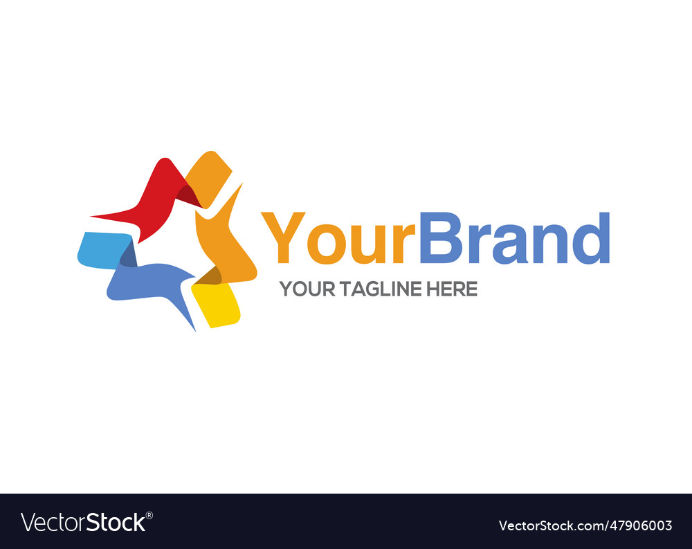 Trendy abstract color ribbon logo Royalty Free Vector Image Trendy abstract color ribbon logo Royalty Free Vector Image