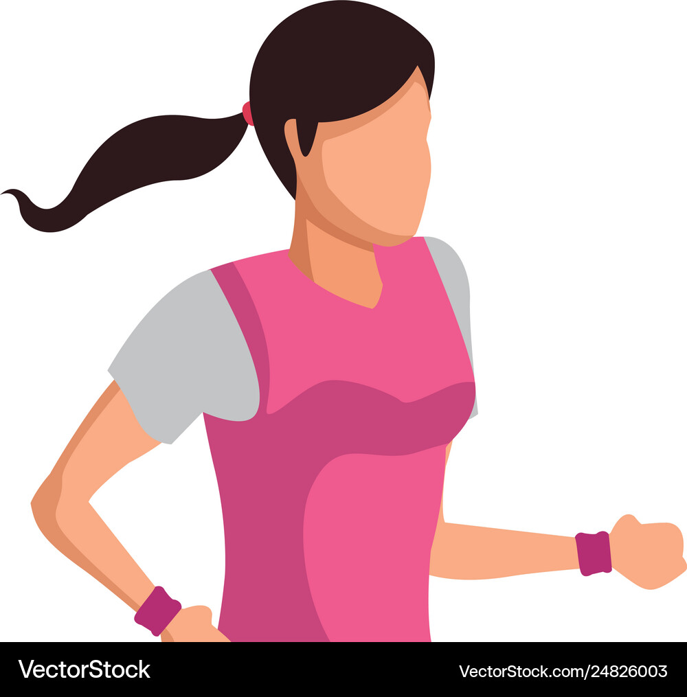 Woman running avatar Royalty Free Vector Image