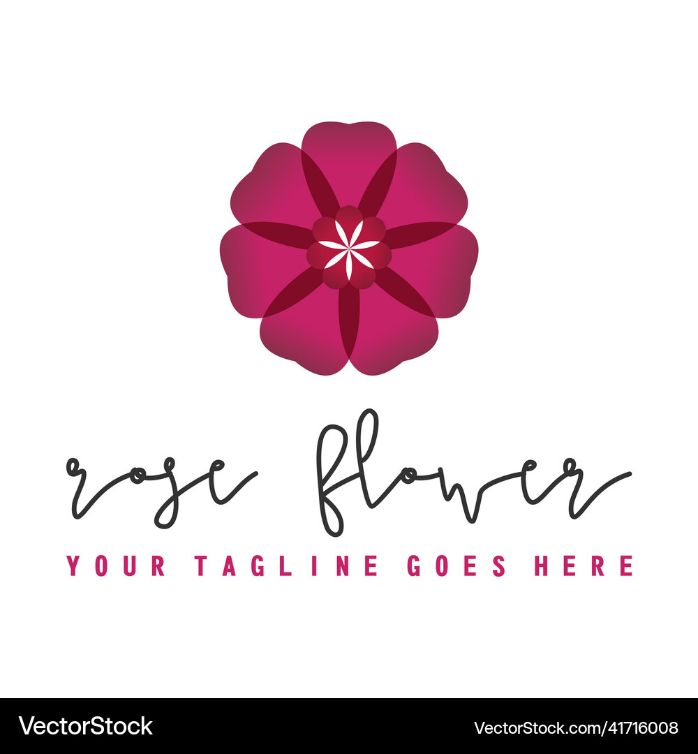 Amazing flower from top logo design abstract Vector Image