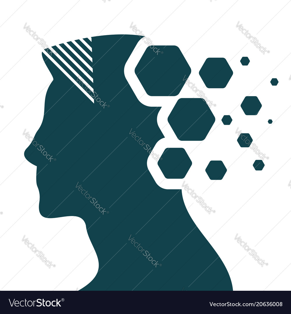Artificial intelligence head Royalty Free Vector Image