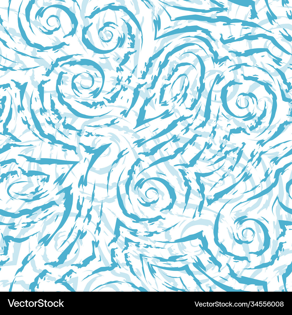 Blue seamless pattern drawn with a brush Vector Image