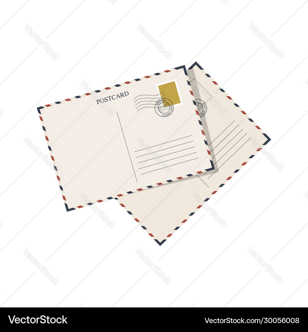 Cartoon vintage mail postcards Royalty Free Vector Image