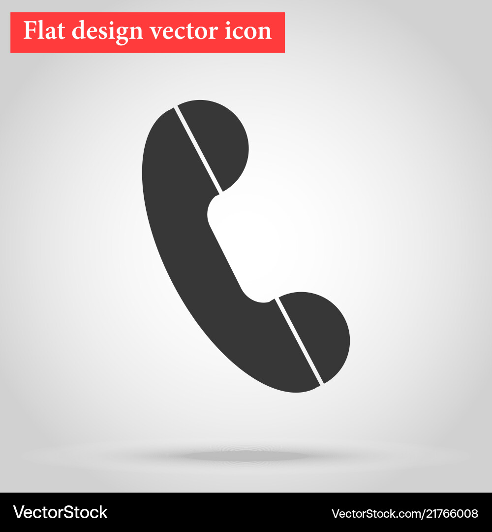 Handset landline home phone icon flat Royalty Free Vector