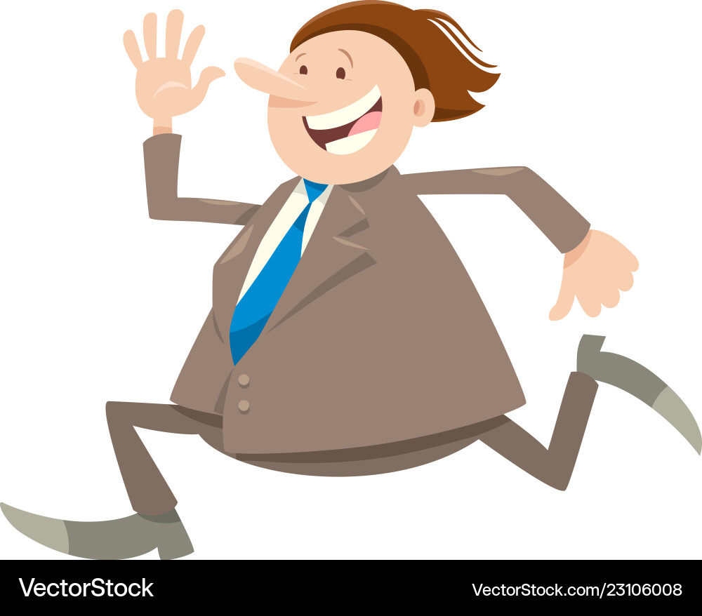 Happy running businessman character Royalty Free Vector