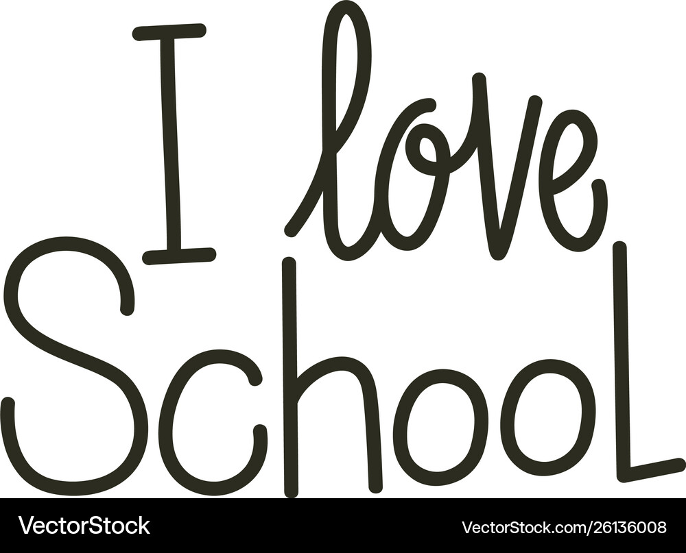 I love school label on white background Royalty Free Vector