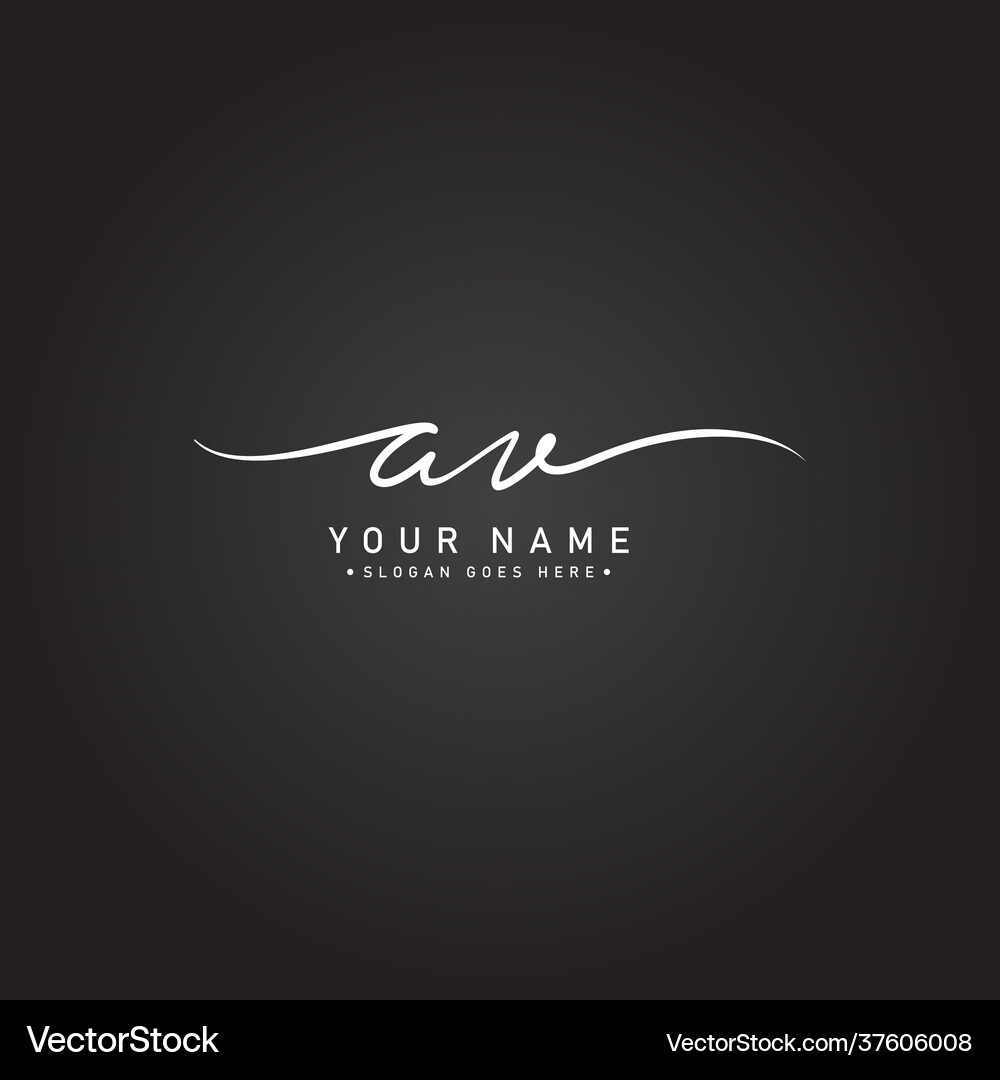Initial letter av logo - handwritten signature Vector Image