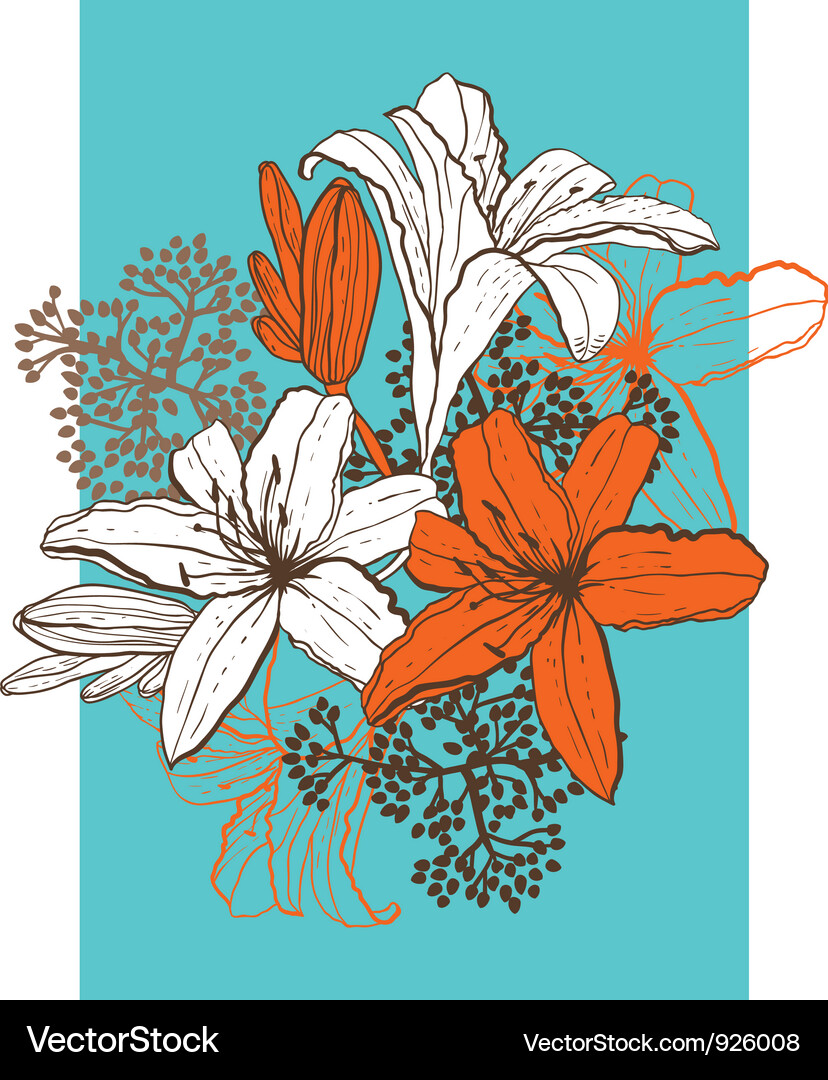 Lily flower abstract background template for you Vector Image