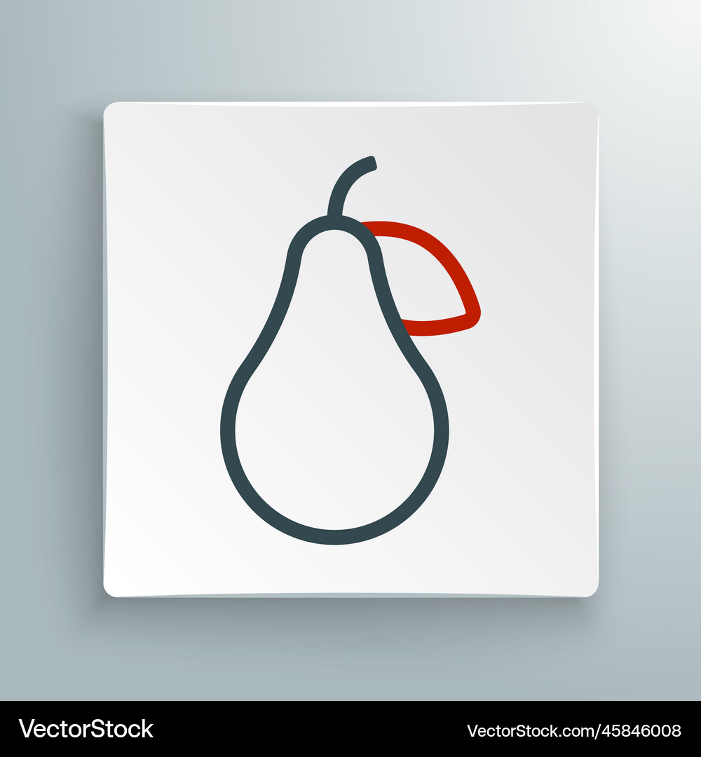 Line pear icon isolated on white background fruit Vector Image