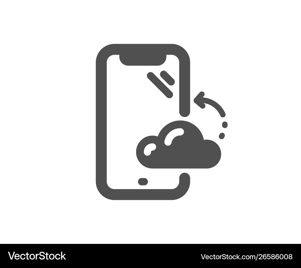 Smartphone cloud icon phone backup sign mobile Vector Image