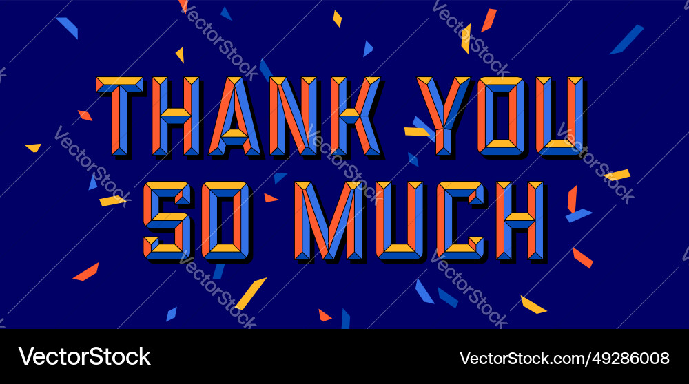 Thank you so much lettering Royalty Free Vector Image