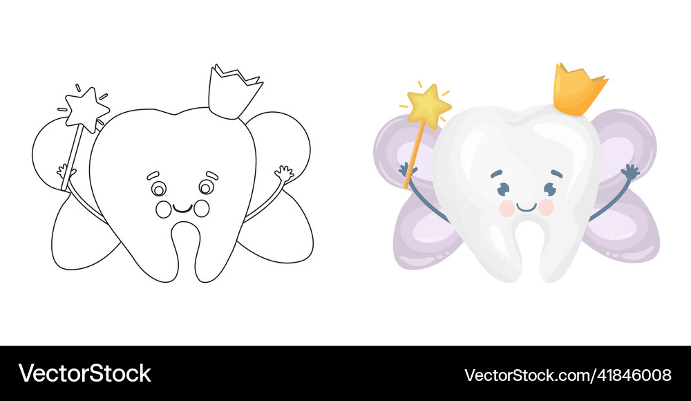 Tooth fairy cartoon Royalty Free Vector Image - VectorStock