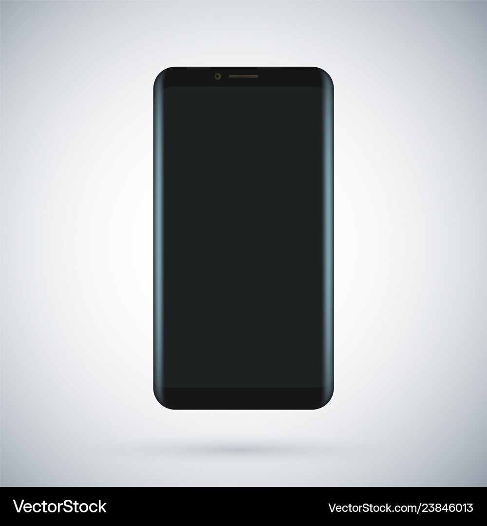 Black concept of modern phone with empty screen Vector Image