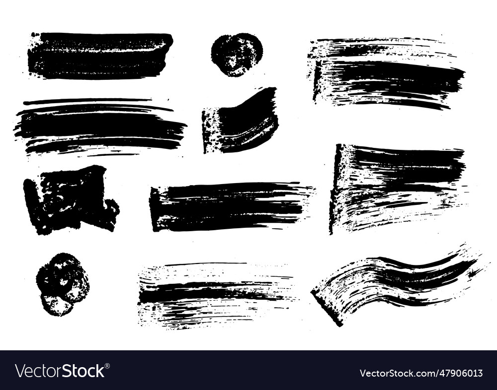 Black paint ink brush stroke brush line Royalty Free Vector
