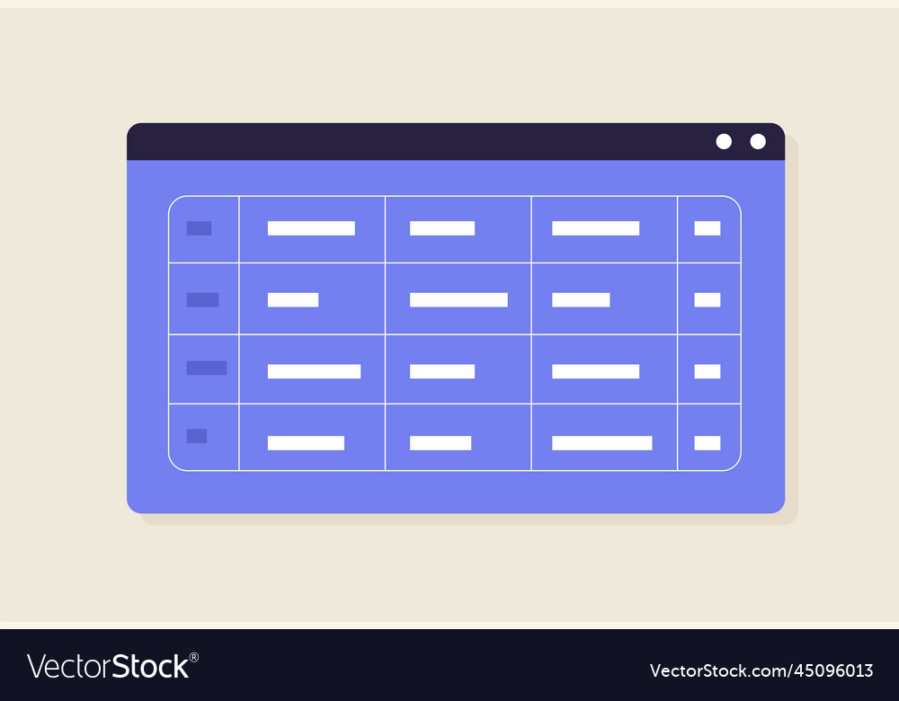 Blue table concept Royalty Free Vector Image - VectorStock