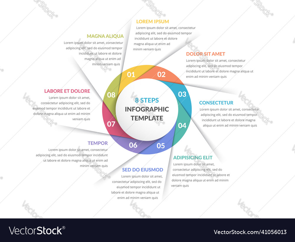 Circle infographics - eight elements Royalty Free Vector