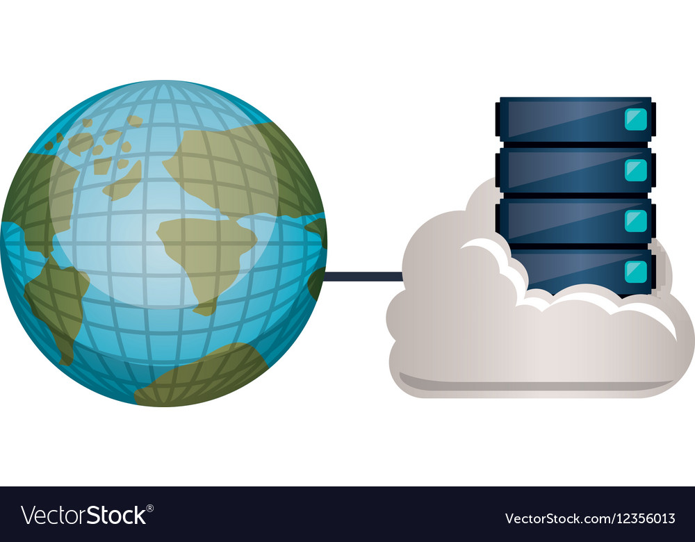 Cloud computing and web hosting design Royalty Free Vector