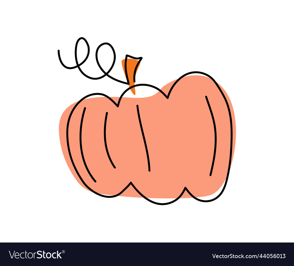 Colorful autumn doodle pumpkin Royalty Free Vector Image