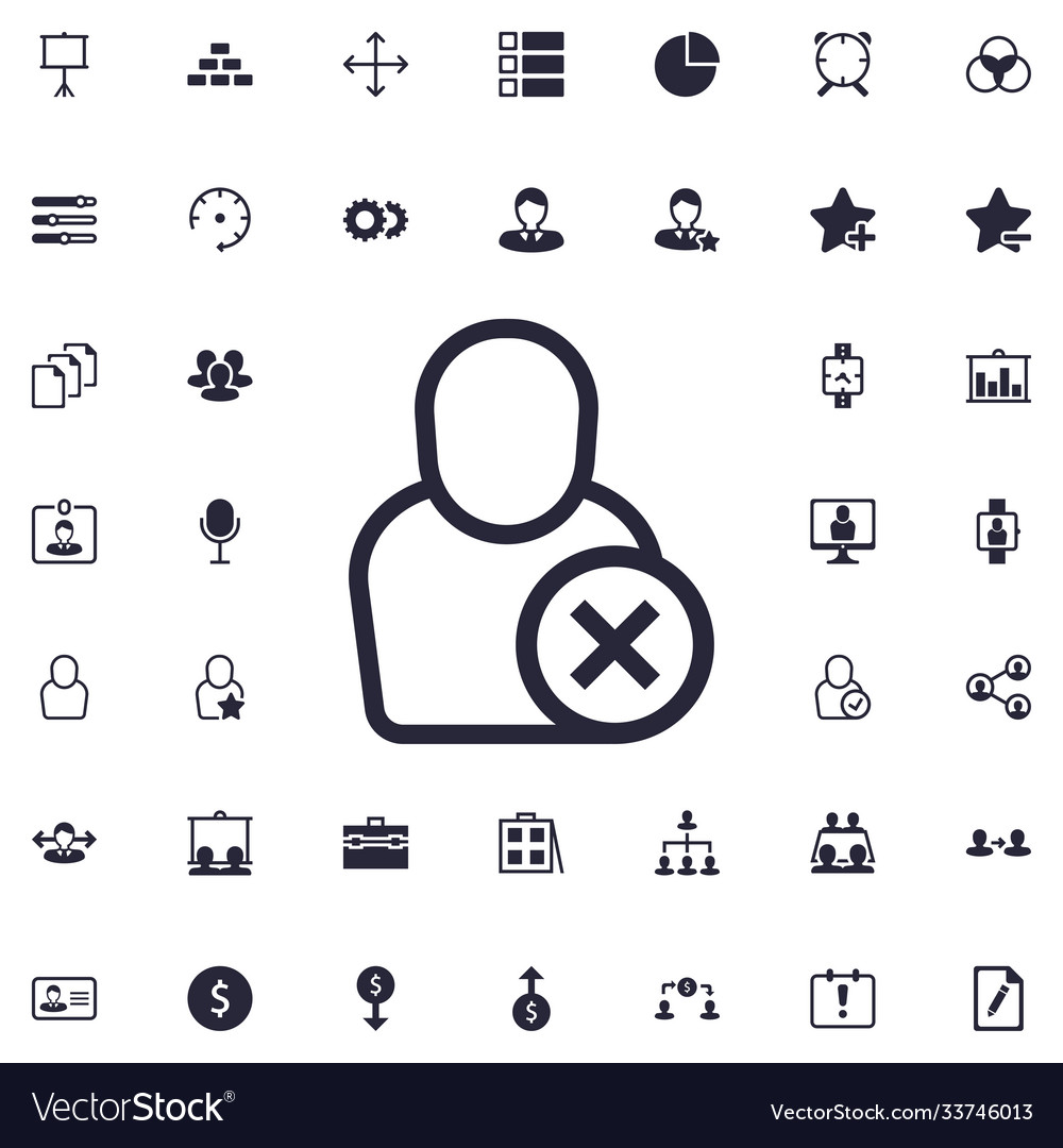Delete user icon Royalty Free Vector Image - VectorStock Delete user icon Royalty Free Vector Image - VectorStock