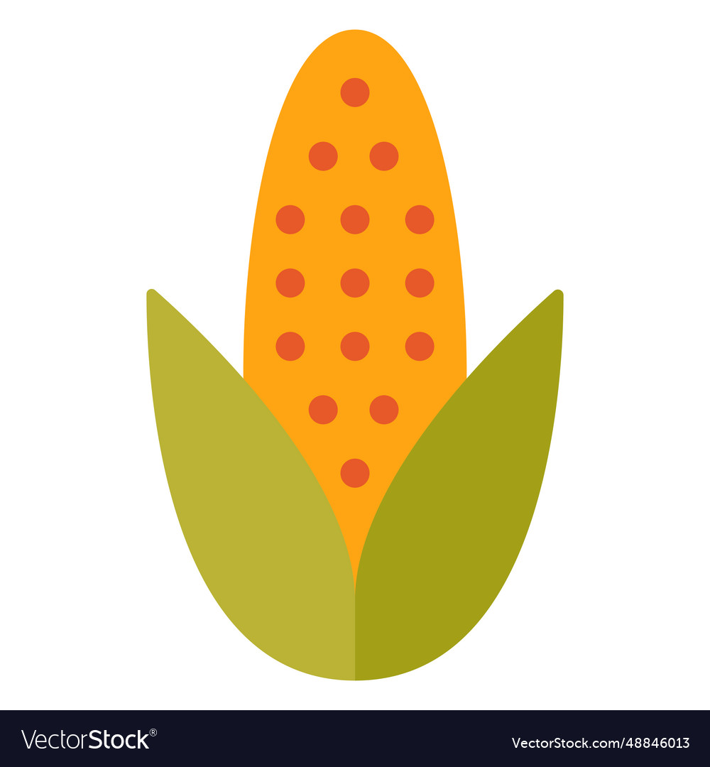 Flat corn symbol Royalty Free Vector Image - VectorStock