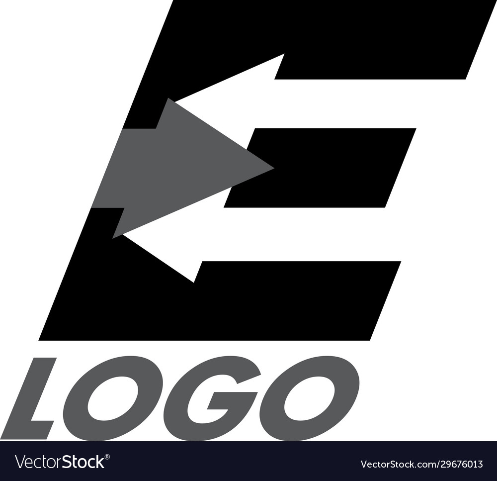 Letter e arrow logo Royalty Free Vector Image - VectorStock