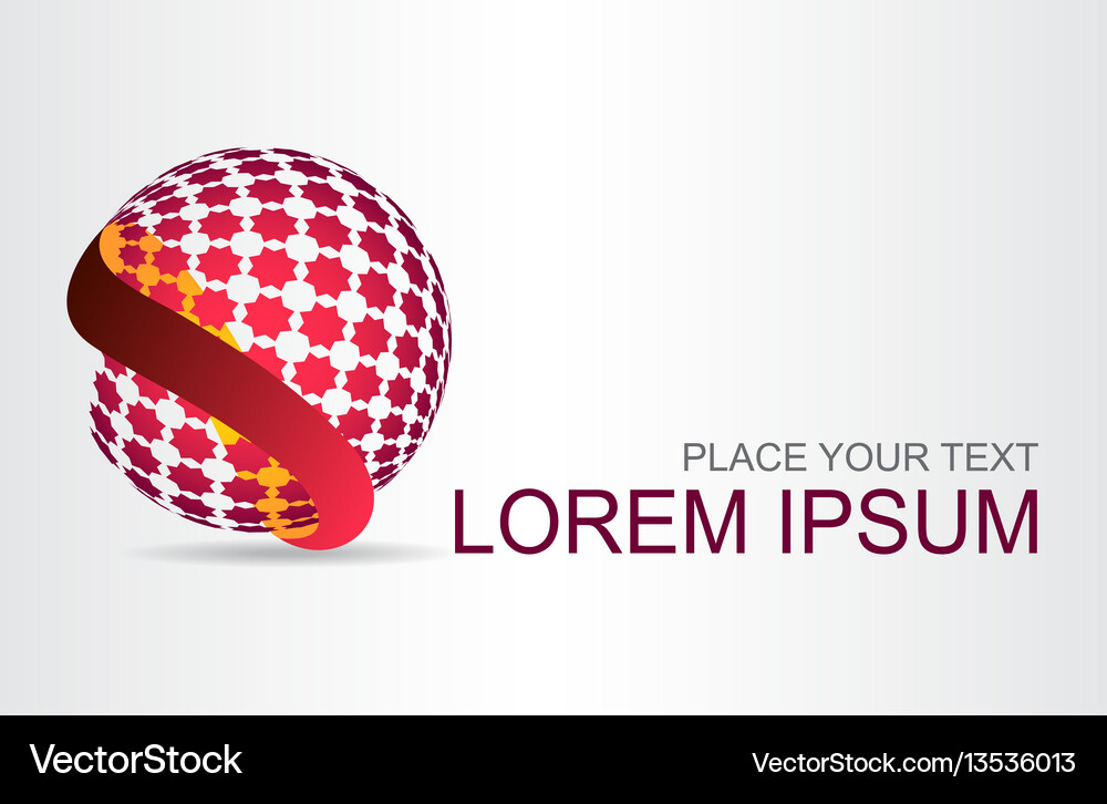 Logo stylized spherical surface Royalty Free Vector Image