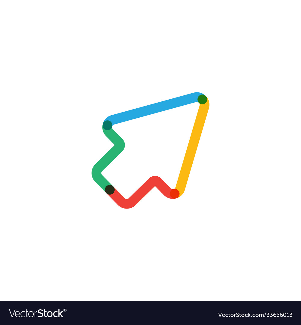 Multicolor mouse arrow icon computer mouse arrow Vector Image