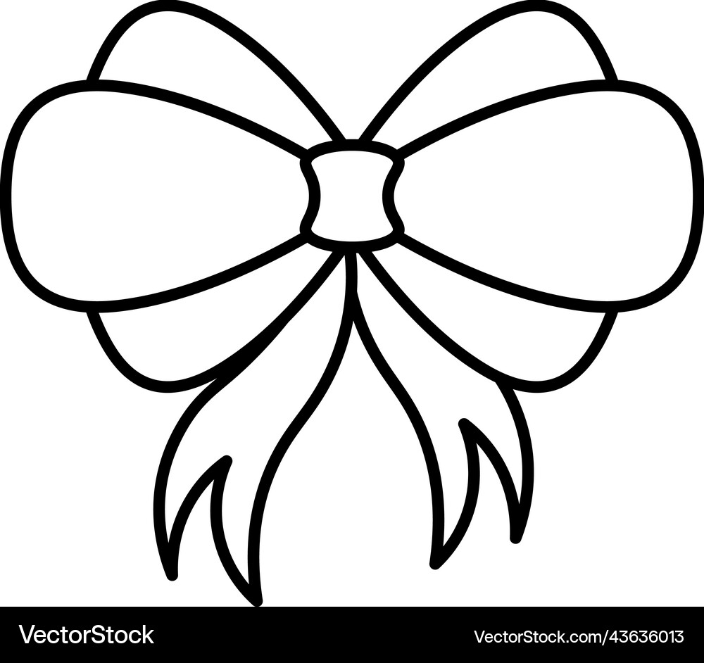 Ribbon bow line art icon design template Vector Image