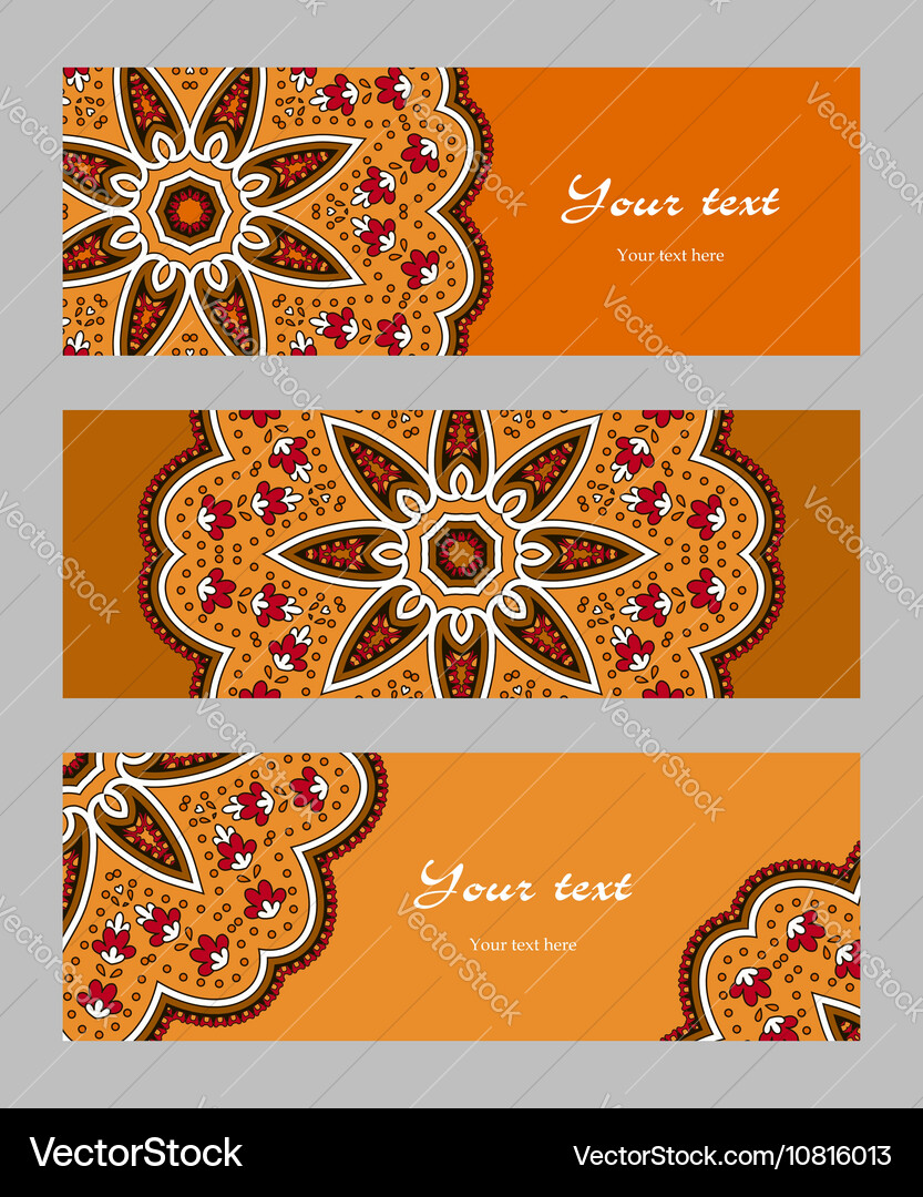 Set of ethnic banners Royalty Free Vector Image