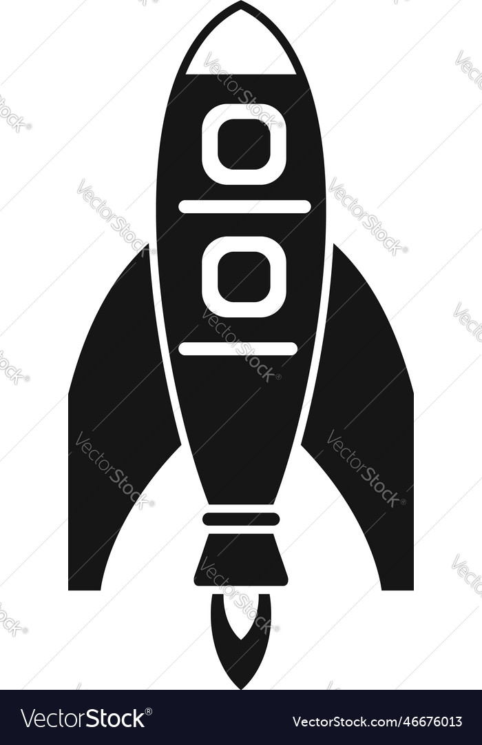 Spacecraft icon simple rocket launch Royalty Free Vector