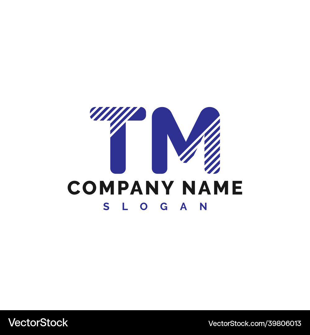 Tm letter logo design letter logo Royalty Free Vector Image