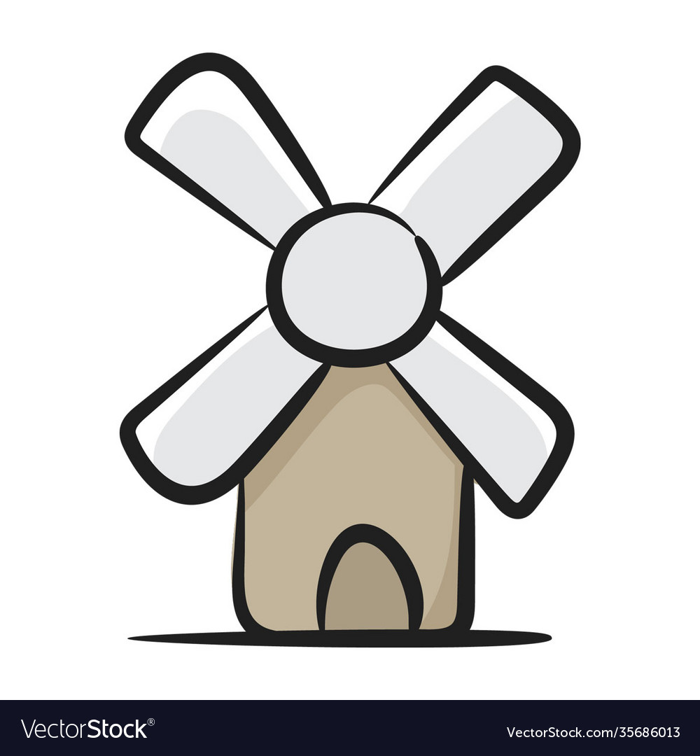 Windmill Royalty Free Vector Image - VectorStock
