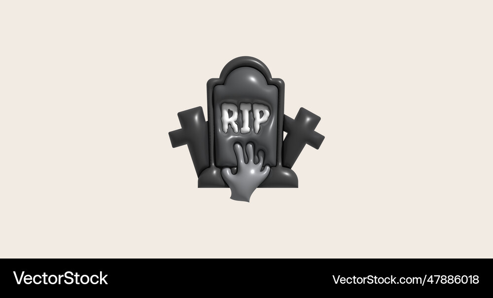 3d grave for halloween rip ancient grave Vector Image