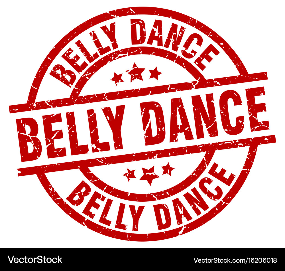 Belly dance round red grunge stamp Royalty Free Vector Image