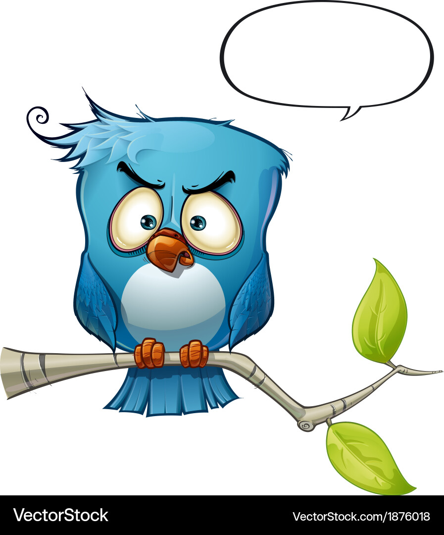 Blue Bird Vicious Royalty Free Vector Image - VectorStock