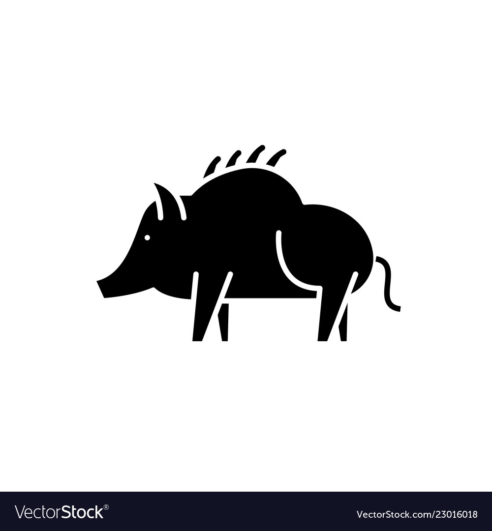 Boar black icon sign on isolated Royalty Free Vector Image