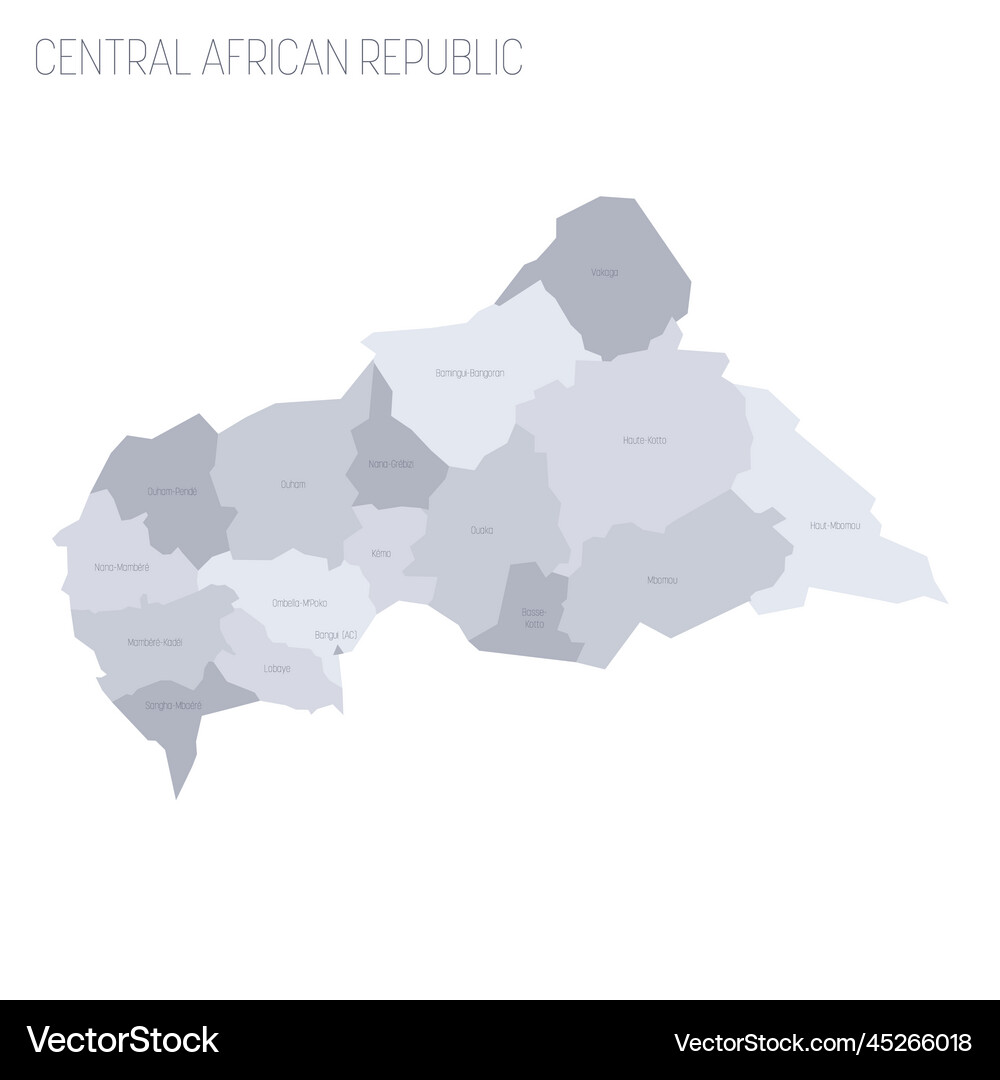 Central african republic political map Royalty Free Vector