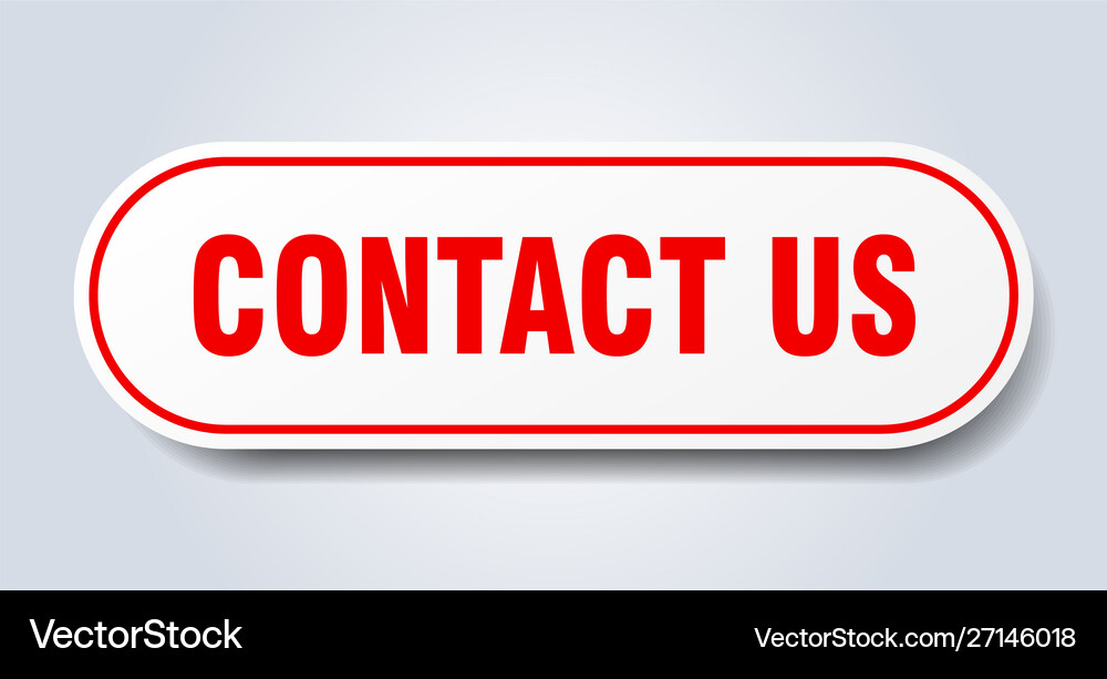Contact us sign rounded red sticker Royalty Free Vector