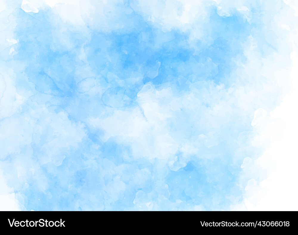 Decorative hand painted blue watercolour Vector Image