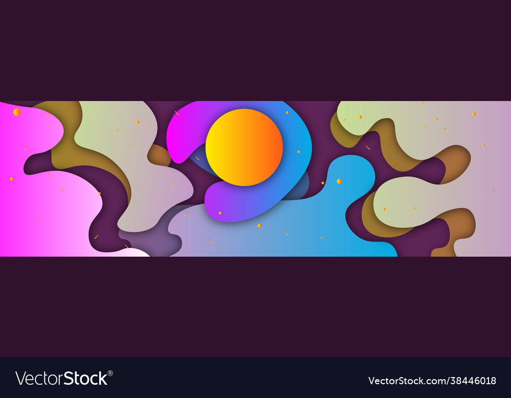 Drawn multicolored elements abstract panoramic Vector Image