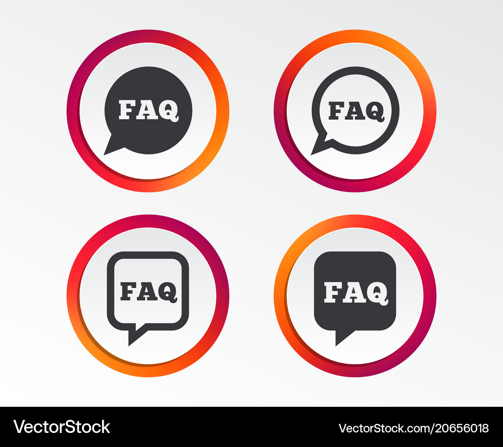 Faq information signs help speech bubbles Vector Image