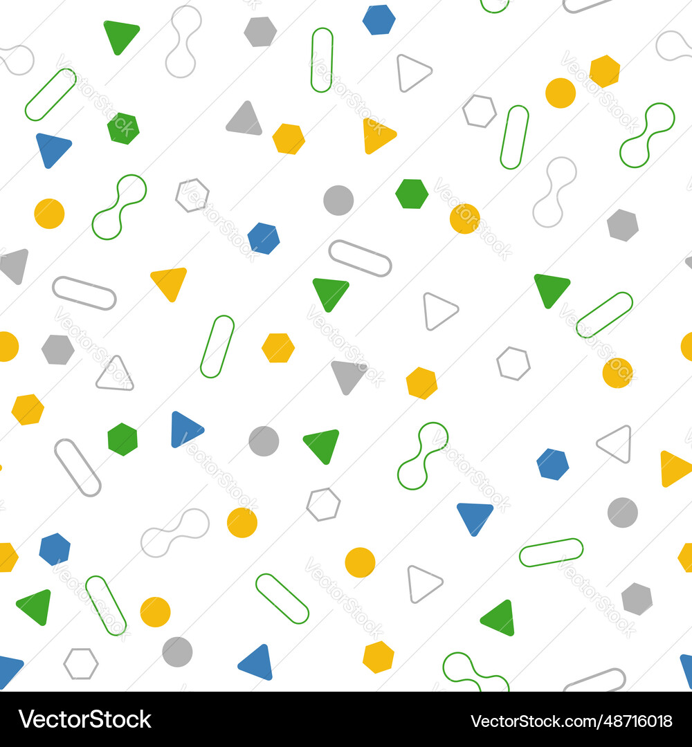 Fun colorful line geometric doodle seamless Vector Image