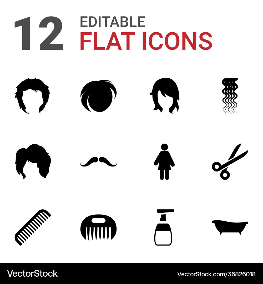 Hair icons Royalty Free Vector Image - VectorStock
