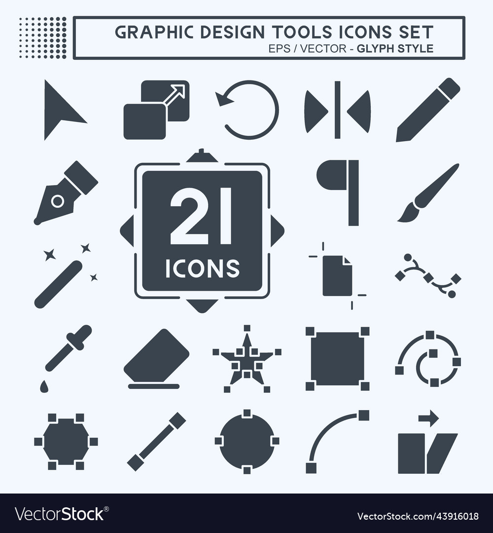 Icon set graphic design tools related to graphic Vector Image Icon set graphic design tools related to graphic Vector Image