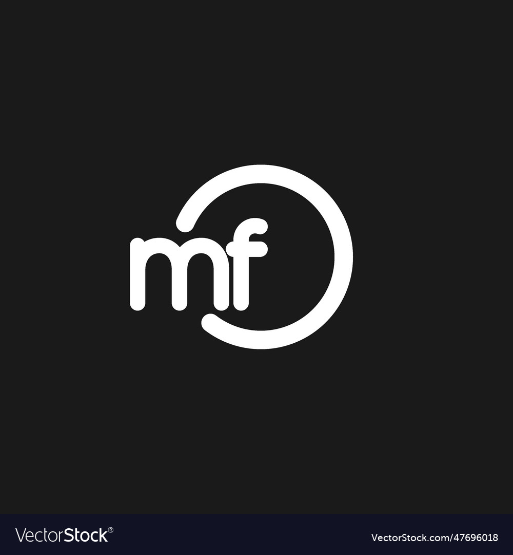 Initials mf logo monogram with simple circles Vector Image