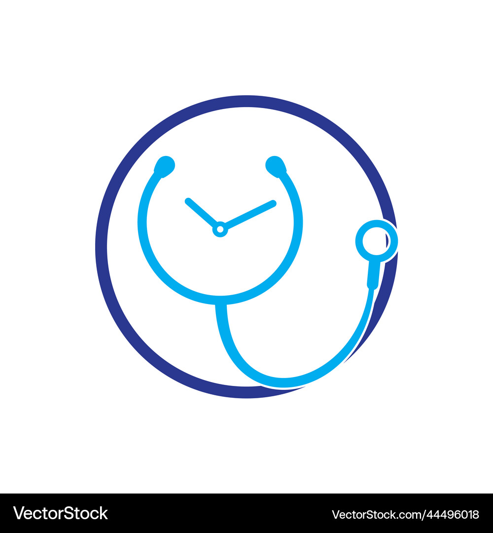Medical time icon logo design template Royalty Free Vector