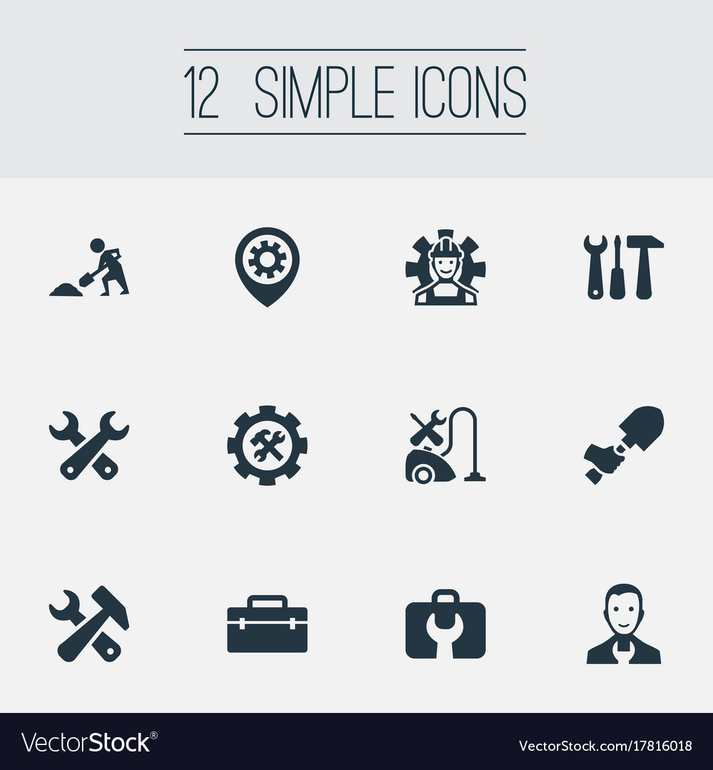 Set of simple icons element Royalty Free Vector Image